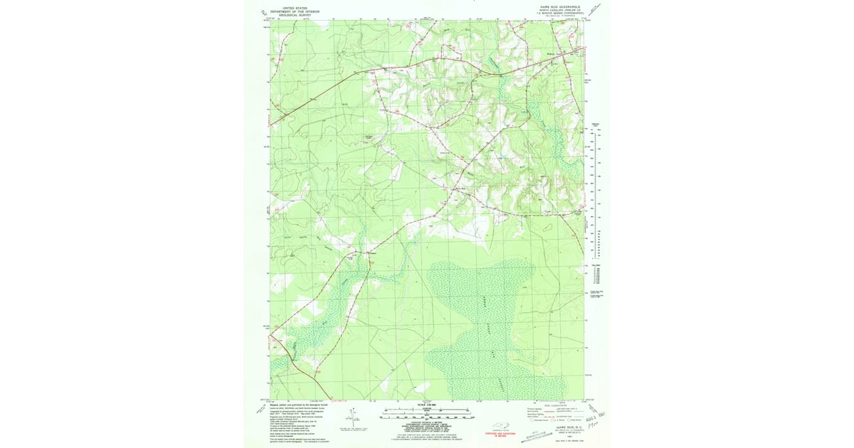 1981 Map of Haws Run, Onslow County, NC — High-Res | Pastmaps