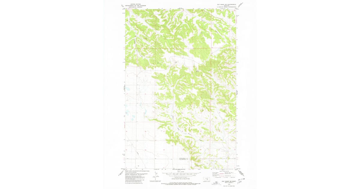 1979 Map of Hay Basin NE, Musselshell County, MT — High-Res | Pastmaps