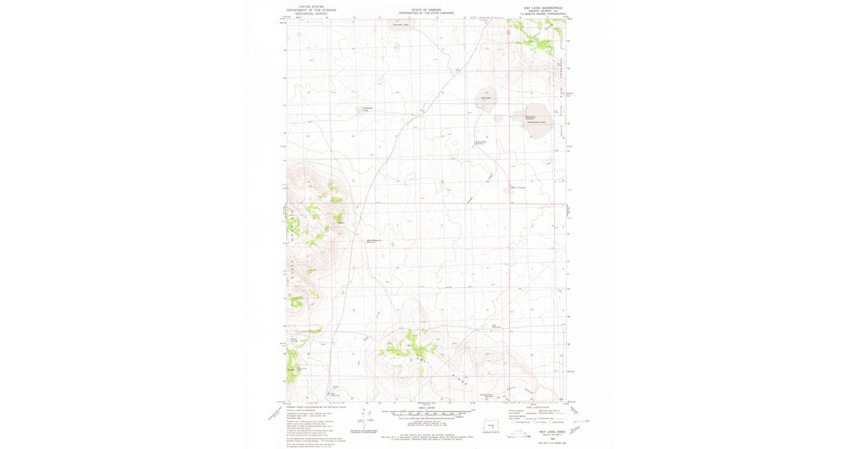 1980 Map of Hay Lake, Harney County, OR — High-Res | Pastmaps