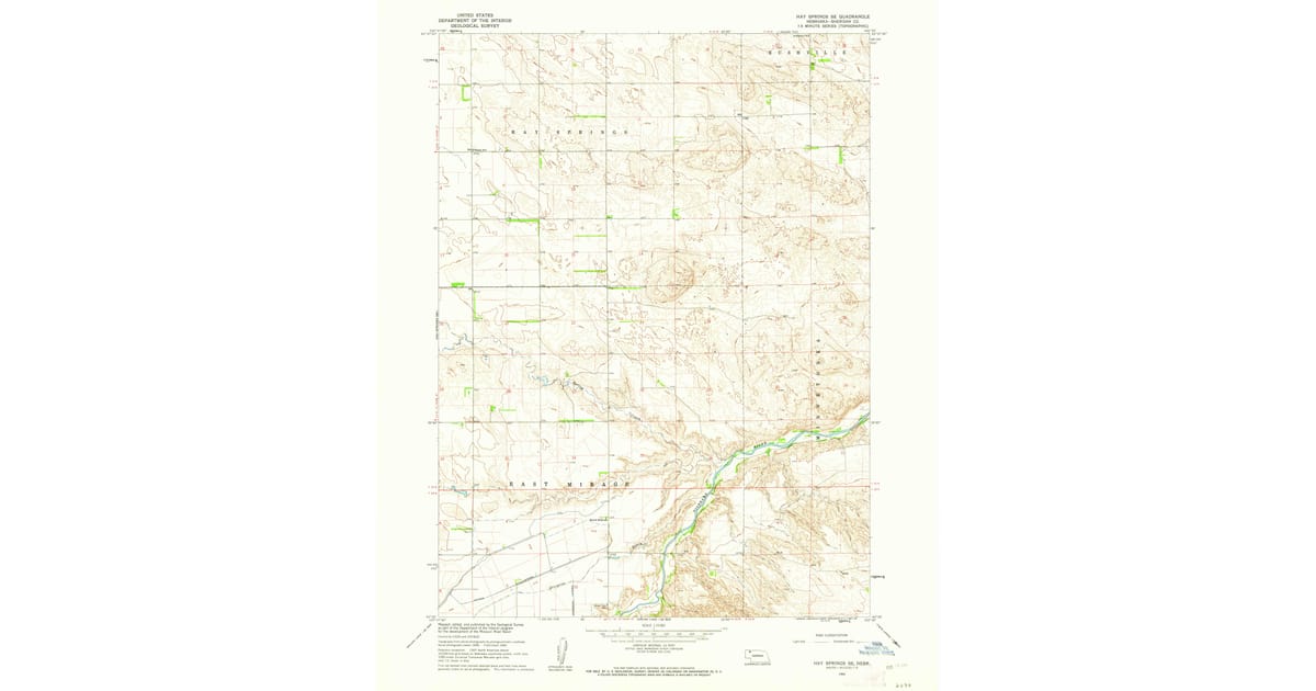 1960 Map of Hay Springs SE, Sheridan County, NE — High-Res | Pastmaps