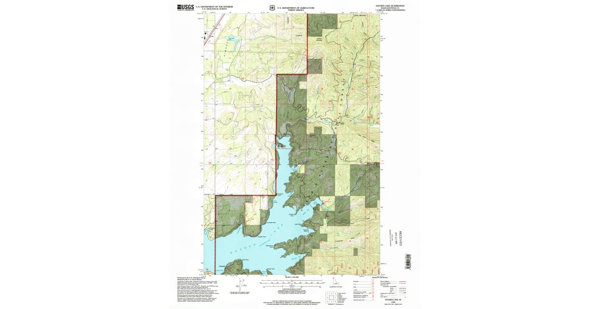 1996 Map of Hayden Lake, ID — High-Res | Pastmaps