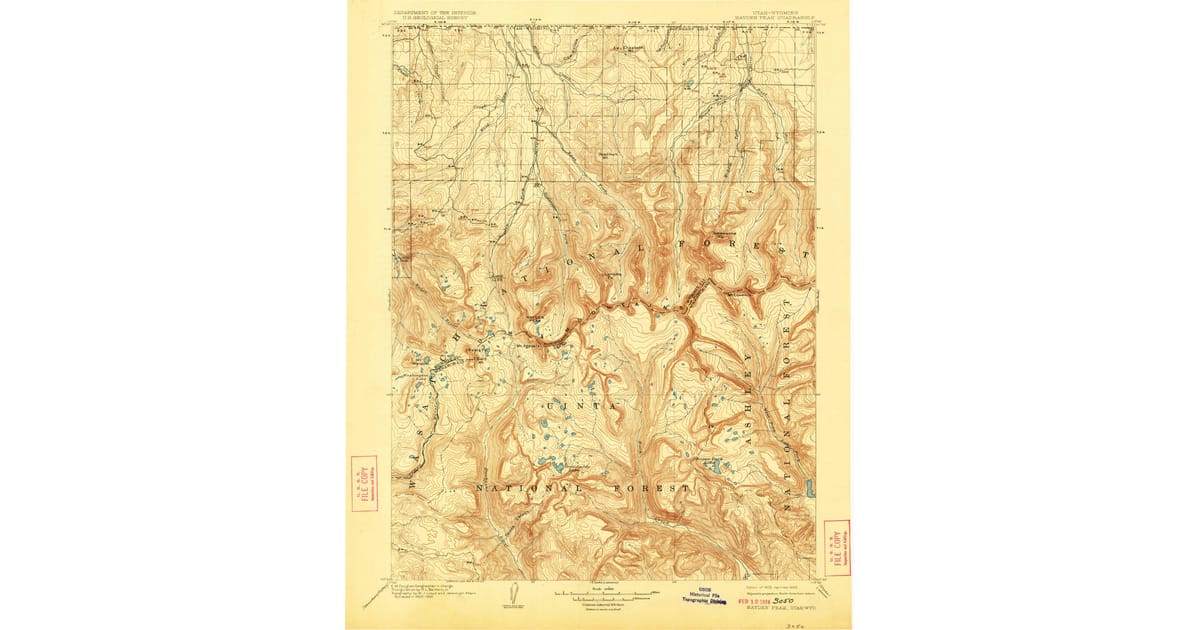 1903 Map of Hayden Peak, Summit County, UT — High-Res, 1923 Print ...