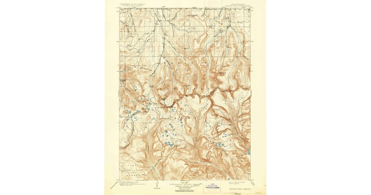 1903 Map of Hayden Peak, Summit County, UT — High-Res, 1933 Print ...