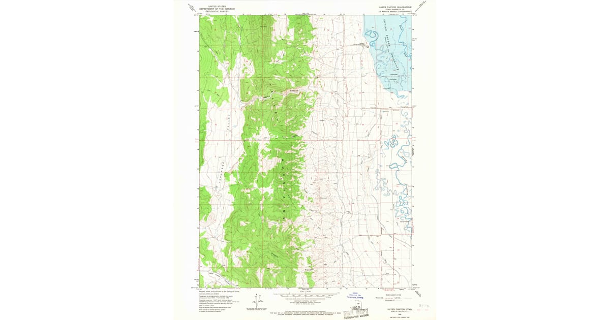 1966 Map of Hayes Canyon, Sanpete County, UT — High-Res | Pastmaps