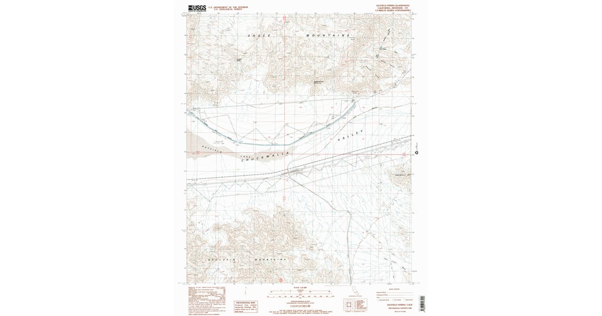 1986 Map of Hayfield Spring, Riverside County, CA — High-Res | Pastmaps