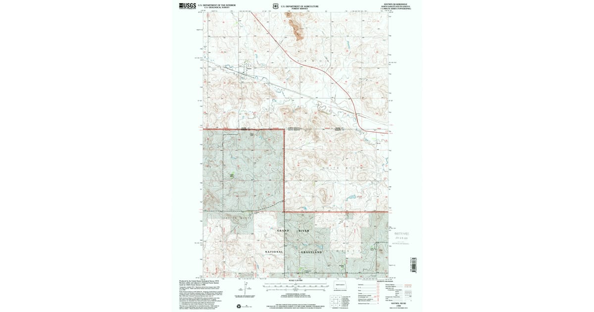 1998 Map of Haynes, ND — High-Res | Pastmaps