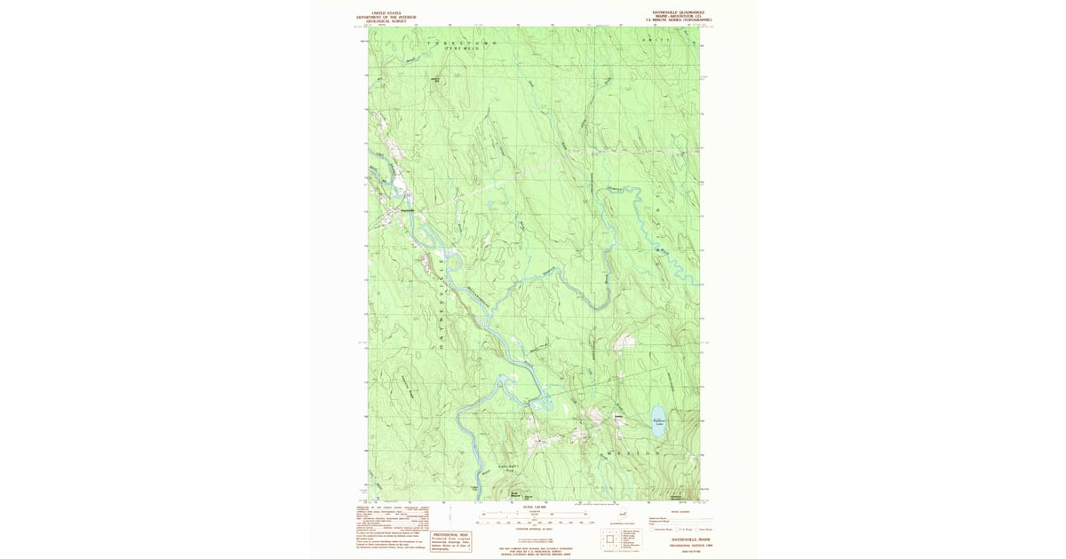 1989 Map of Haynesville, Aroostook County, ME — High-Res | Pastmaps