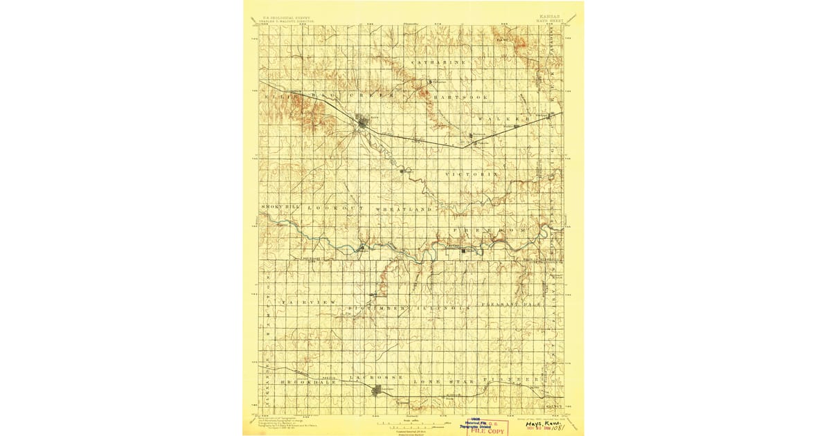 1896 Map of Hays, KS — High-Res, 1906 Print | Pastmaps
