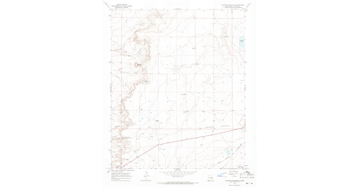 1967 Map of Haystack Mountain, Chaves County, NM — High-Res | Pastmaps