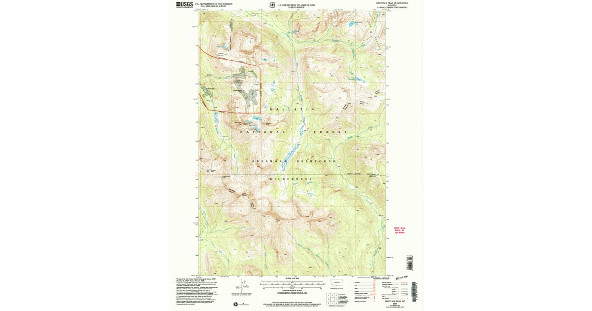 2000 Map of Haystack Peak, Park County, MT — High-Res | Pastmaps
