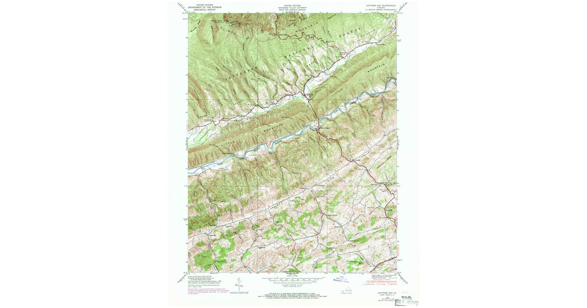 1938 Map of Hayters Gap, Washington County, VA — High-Res | Pastmaps