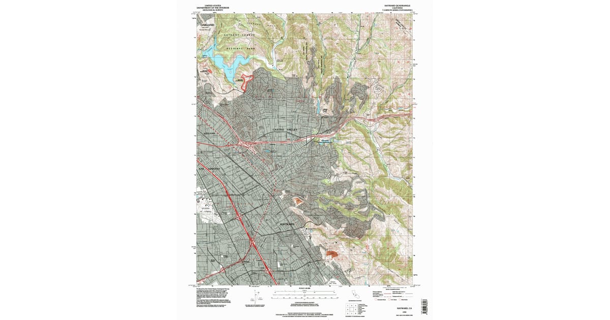 1993 Map of Hayward, CA — High-Res | Pastmaps