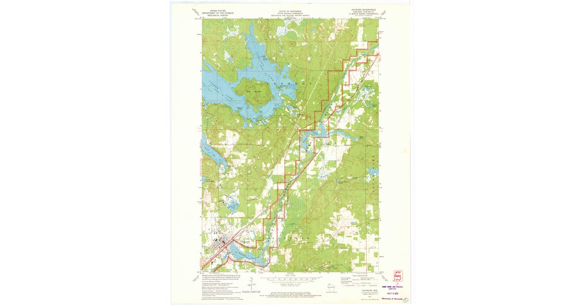 1971 Map of Hayward, WI — High-Res | Pastmaps