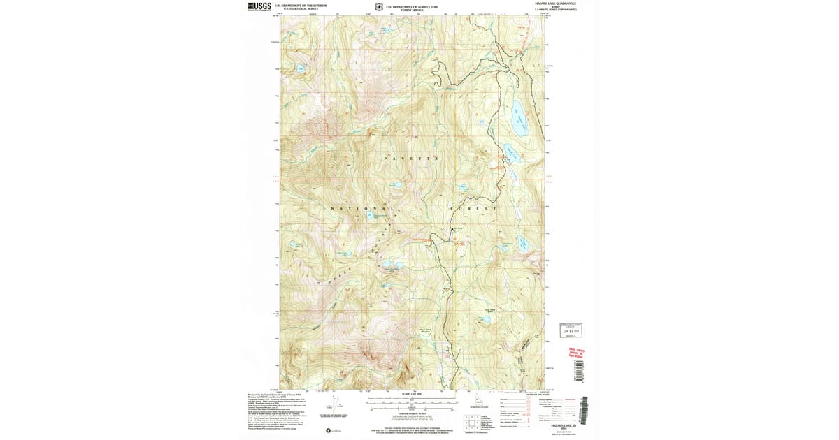 2004 Map of Hazard Lake, Idaho County, ID — High-Res | Pastmaps