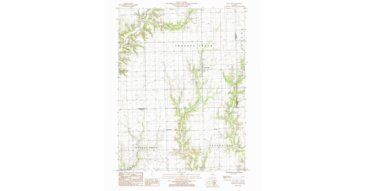 1985 Map of Hazel Dell, Cumberland County, IL — High-Res | Pastmaps