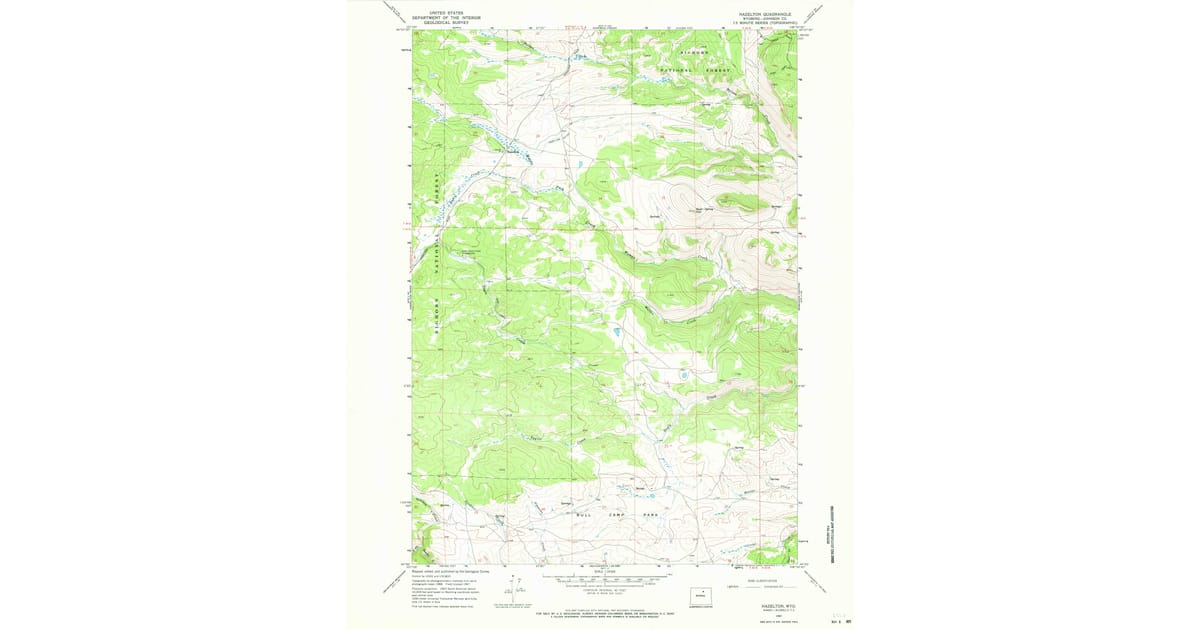 1967 Map of Hazelton, Johnson County, WY — High-Res | Pastmaps