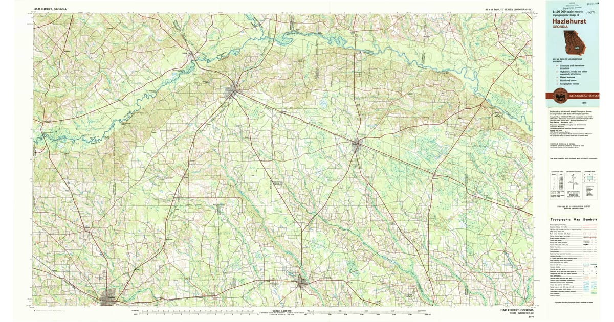 1979 Map of Hazlehurst, GA — High-Res | Pastmaps