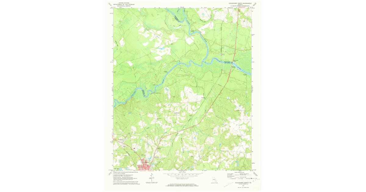 1971 Map of Hazlehurst North, Jeff Davis County, GA — High-Res | Pastmaps