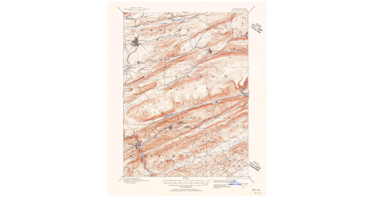 1889 Map of Hazleton, PA — High-Res | Pastmaps