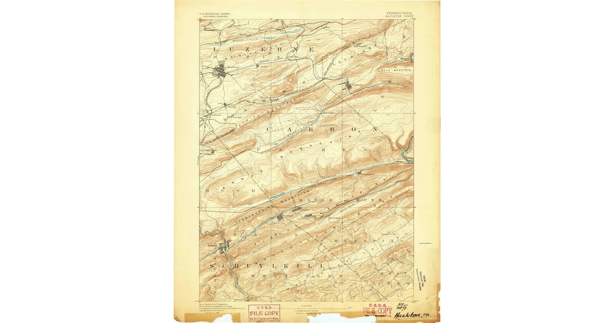 1893 Map of Hazleton, PA — High-Res | Pastmaps