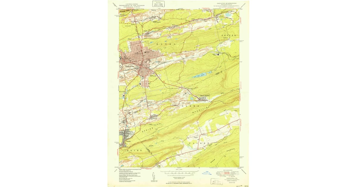 1950 Map of Hazleton, PA — High-Res | Pastmaps