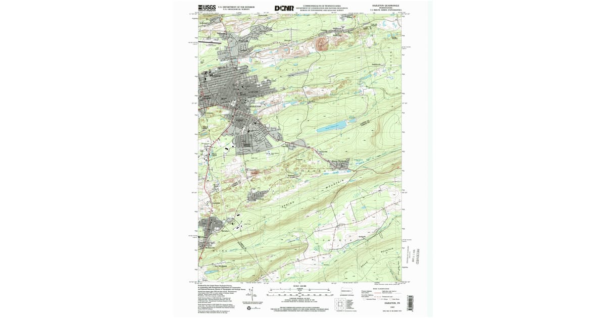 1997 Map of Hazleton, PA — High-Res | Pastmaps