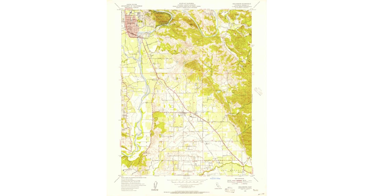 1955 Map of Healdsburg, CA — High-Res | Pastmaps