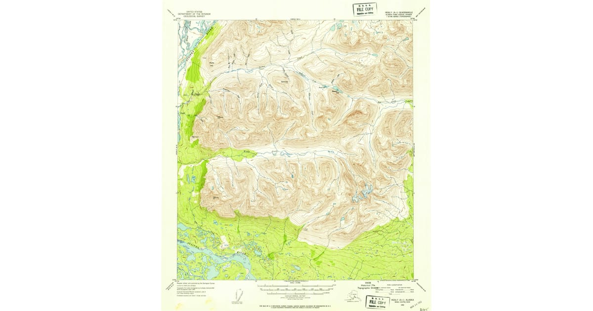 1952 Map of Healy A-1, Matanuska-Susitna Borough, AK — High-Res | Pastmaps