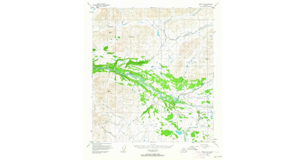 1950 Map of Healy B-3, Denali Borough, AK — High-Res | Pastmaps