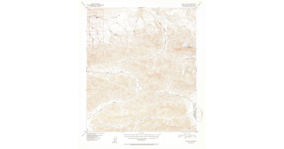 1952 Map of Healy D-3, Denali Borough, AK — High-Res, 1952 Print #2 ...