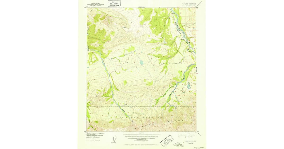 1952 Map of Healy D-5, Denali Borough, AK — High-Res | Pastmaps