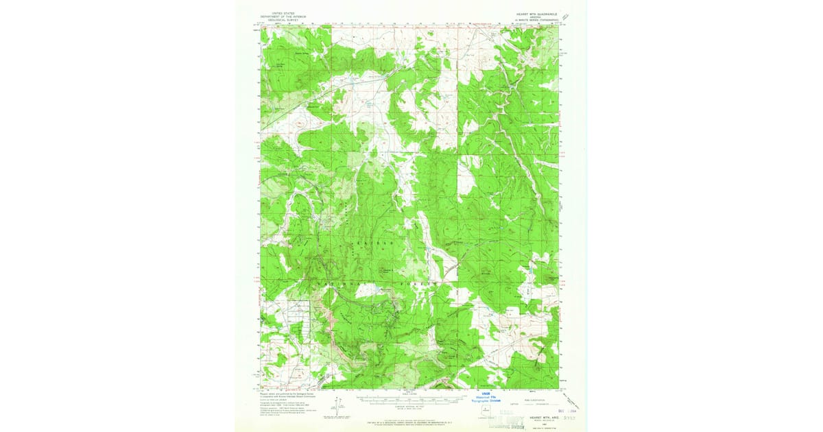 1962 Map of Hearst Mtn., Coconino County, AZ — High-Res | Pastmaps