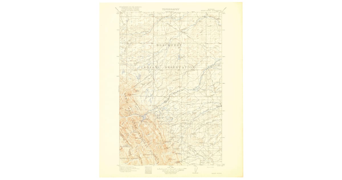 1918 Map of Heart Butte, MT — High-Res, 1918 Print #2 | Pastmaps
