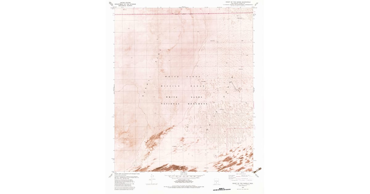 1982 Map of Heart of the Sands, Otero County, NM — High-Res | Pastmaps