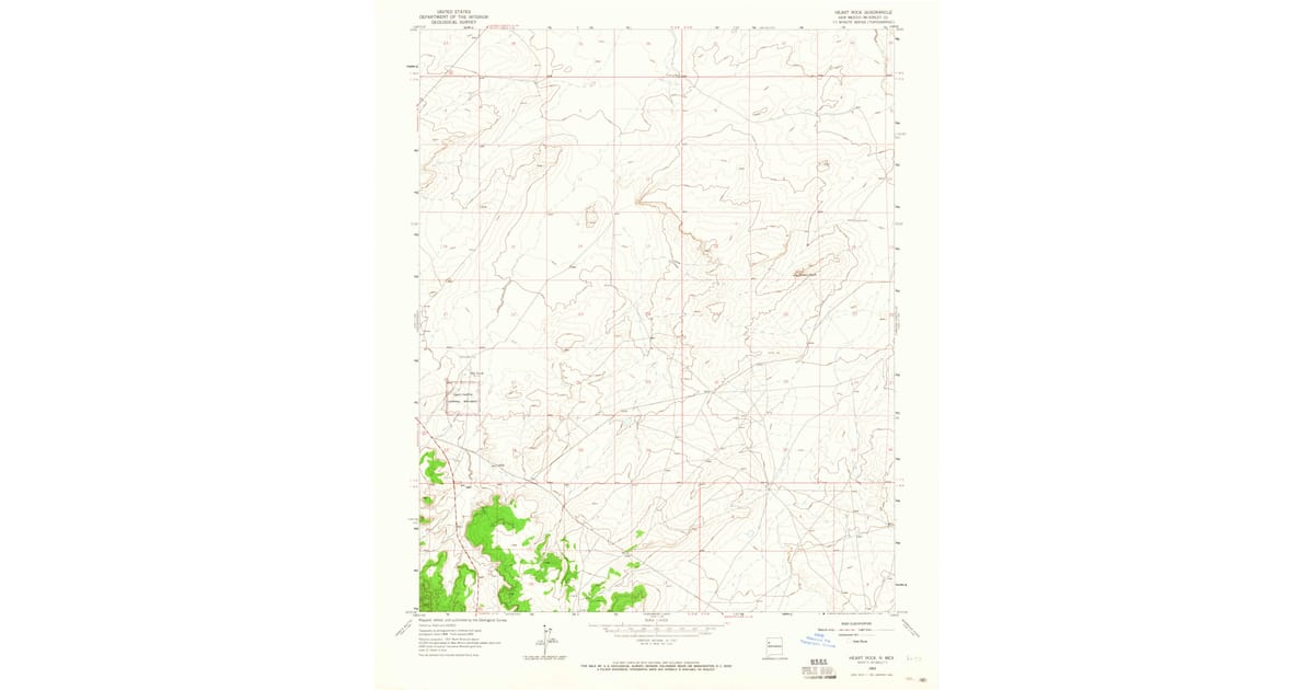 1963 Map of Heart Rock, McKinley County, NM — High-Res | Pastmaps