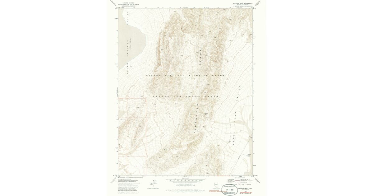 1973 Map of Heavens Well, Clark County, NV — High-Res, 1986 Print ...