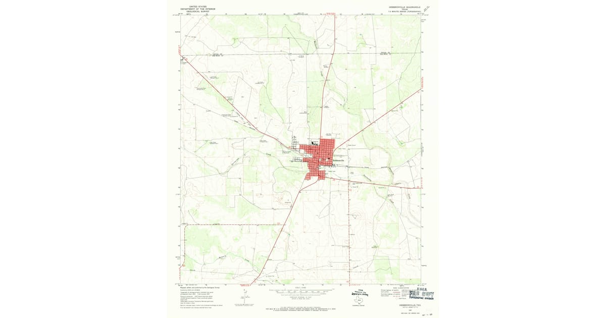 1967 Map of Hebbronville, TX — High-Res | Pastmaps
