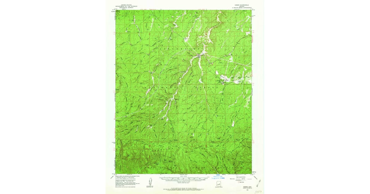 1961 Map of Heber, Navajo County, AZ — High-Res | Pastmaps