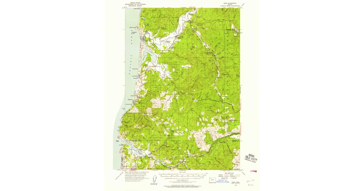 1955 Map of Hebo, OR — High-Res | Pastmaps
