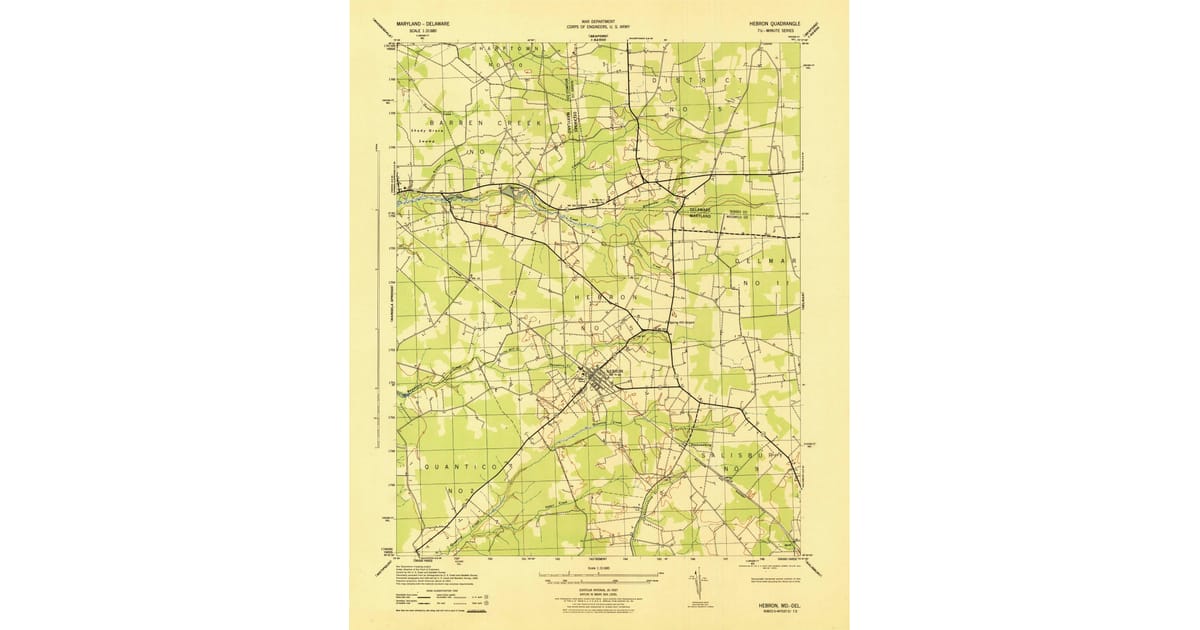 1943 Map of Hebron, MD — High-Res | Pastmaps