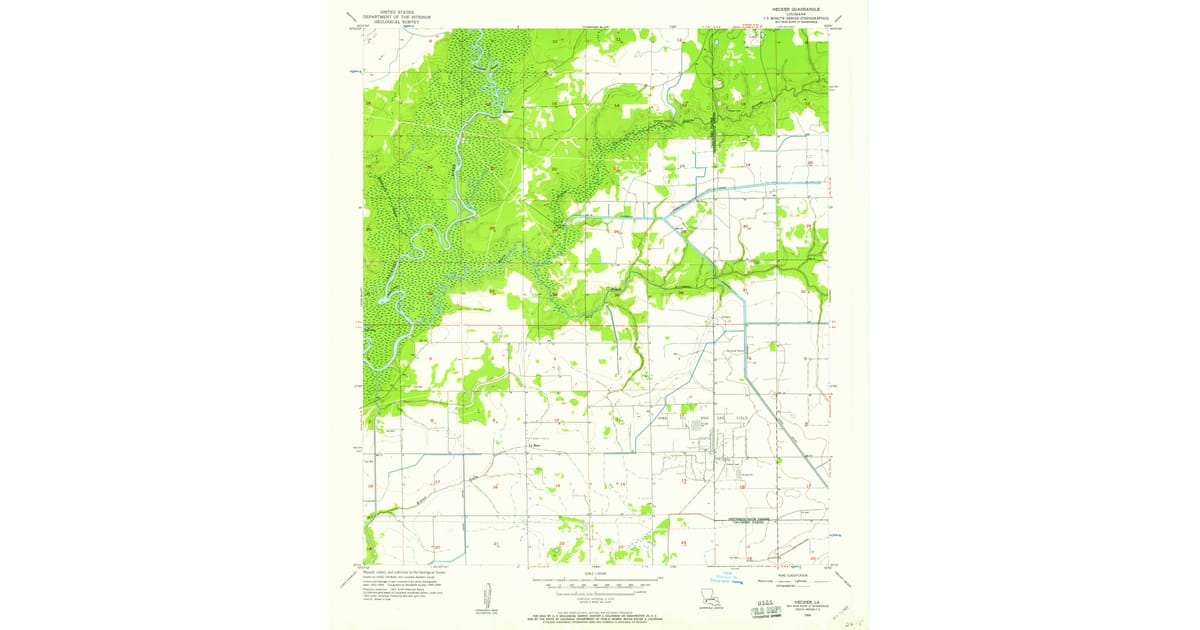 1956 Map of Hecker, Calcasieu Parish, LA — High-Res | Pastmaps
