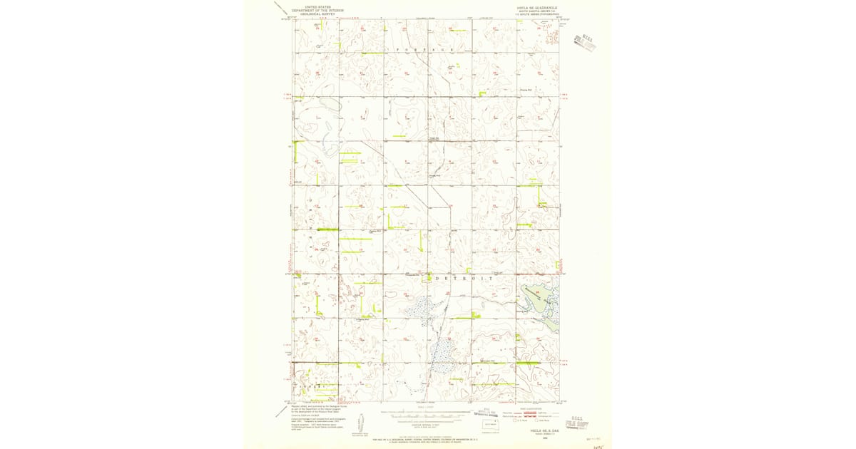 1953 Map of Hecla SE, Brown County, SD — High-Res | Pastmaps