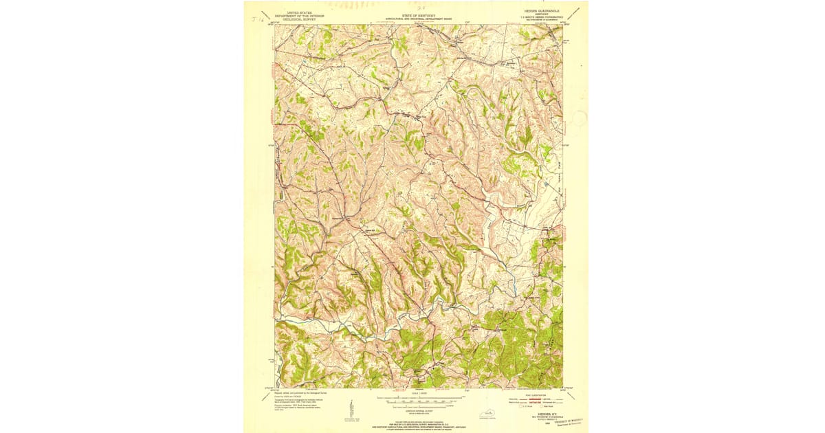 1952 Map of Hedges, Clark County, KY — High-Res | Pastmaps