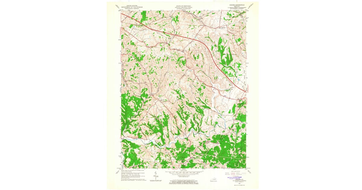 1965 Map of Hedges, Clark County, KY — High-Res | Pastmaps