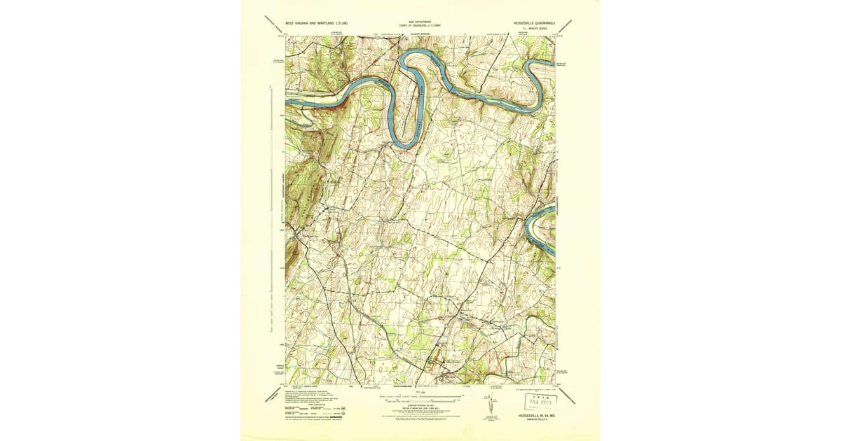 1944 Map of Hedgesville, WV — High-Res | Pastmaps