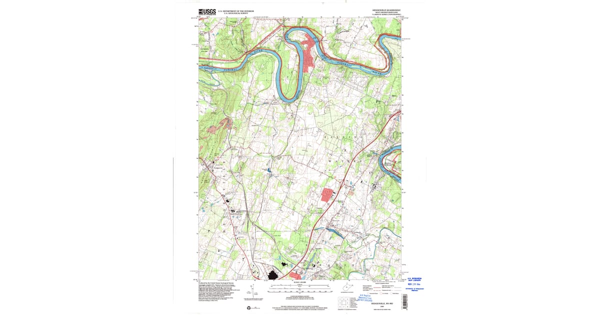 1997 Map of Hedgesville, WV — High-Res | Pastmaps