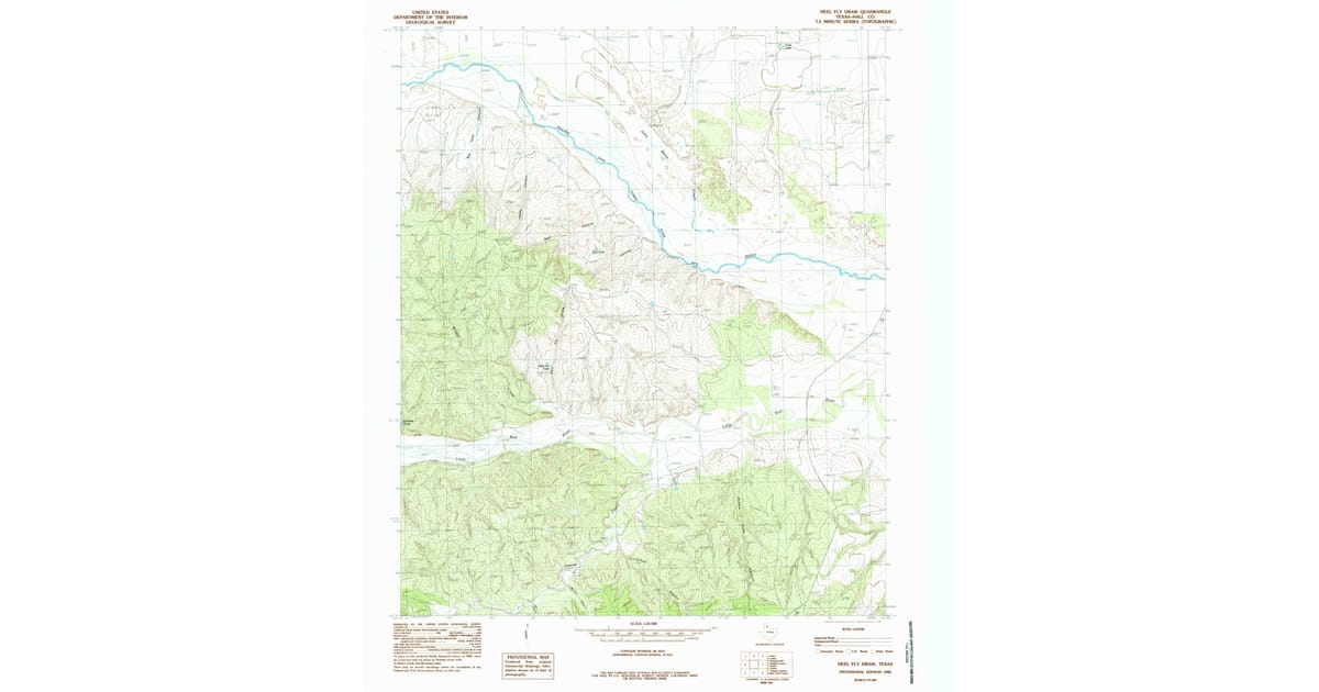 1985 Map of Heel Fly Draw, Hall County, TX — High-Res | Pastmaps
