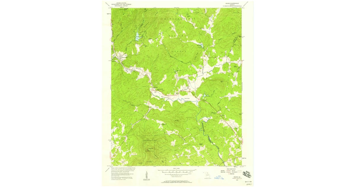 1957 Map of Helen, GA — High-Res | Pastmaps