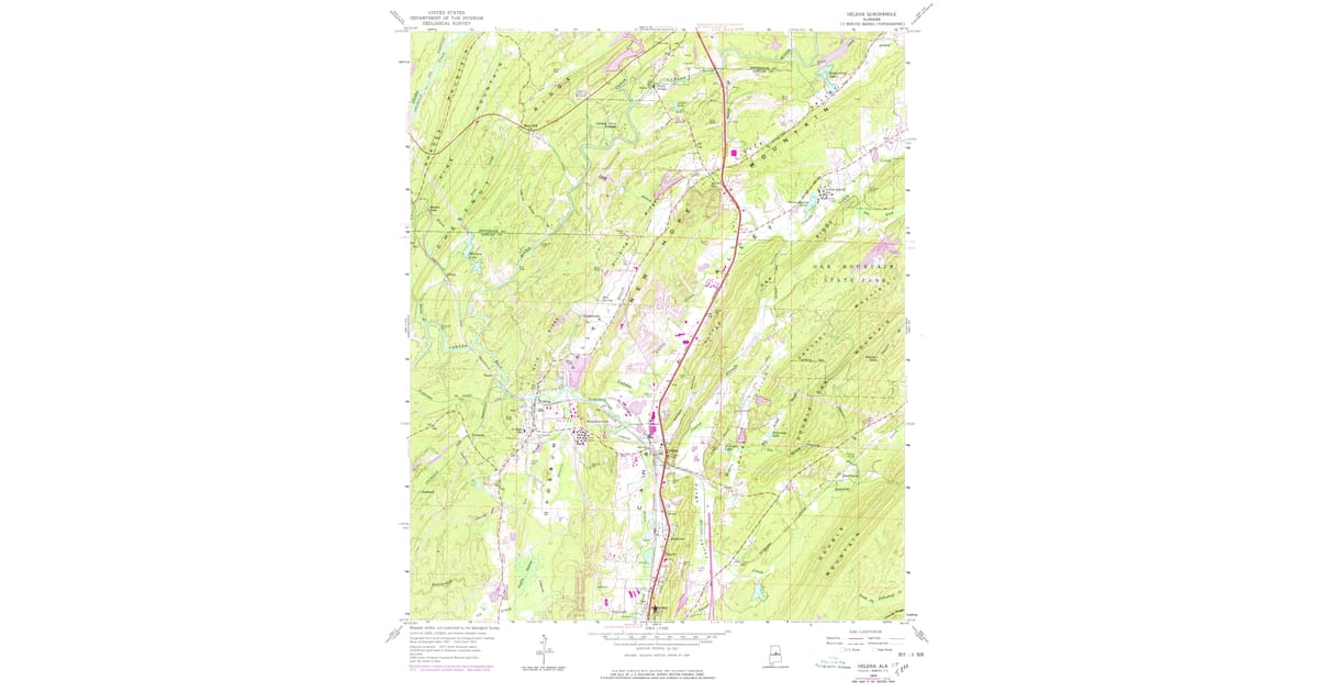 1959 Map of Helena, AL — High-Res, 1978 Print | Pastmaps