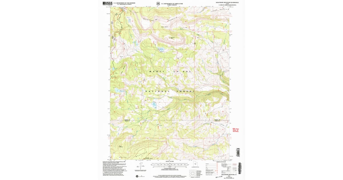 2001 Map of Heliotrope Mountain, Sanpete County, UT — High-Res | Pastmaps